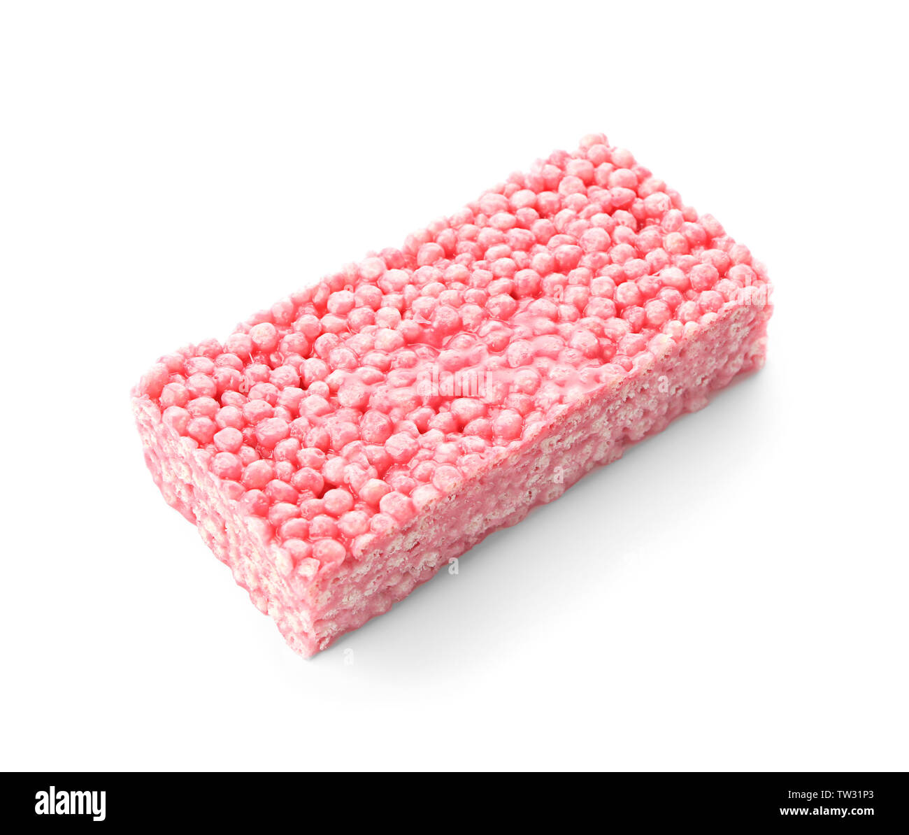 Colorful rice crispy treat on white background Stock Photo - Alamy