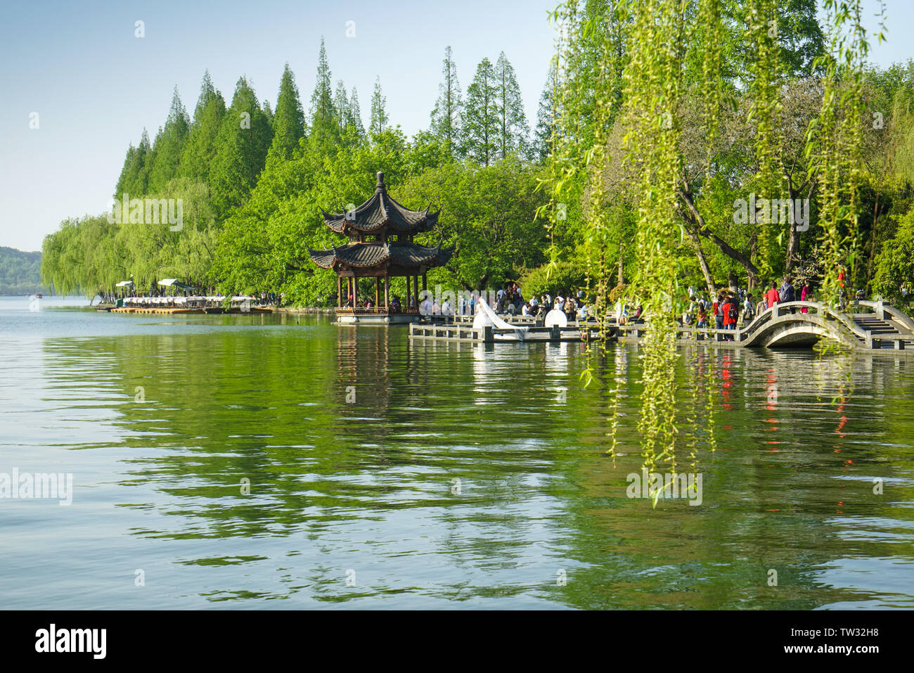 Spring color of West Lake Scenic Area Stock Photo - Alamy