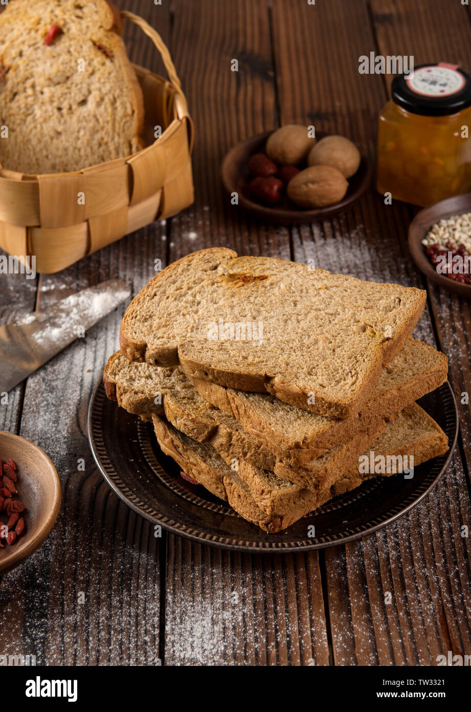 Grain, whole wheat bread, toast Stock Photo - Alamy