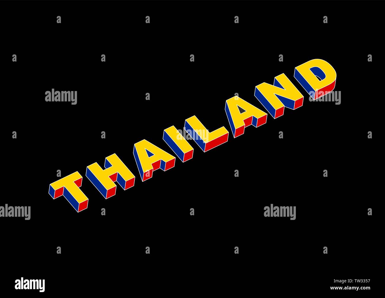 Thailand text with 3d isometric effect Stock Vector Image & Art - Alamy
