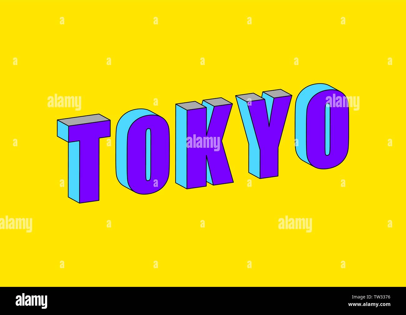 Tokyo text with 3d isometric effect Stock Vector Image & Art - Alamy