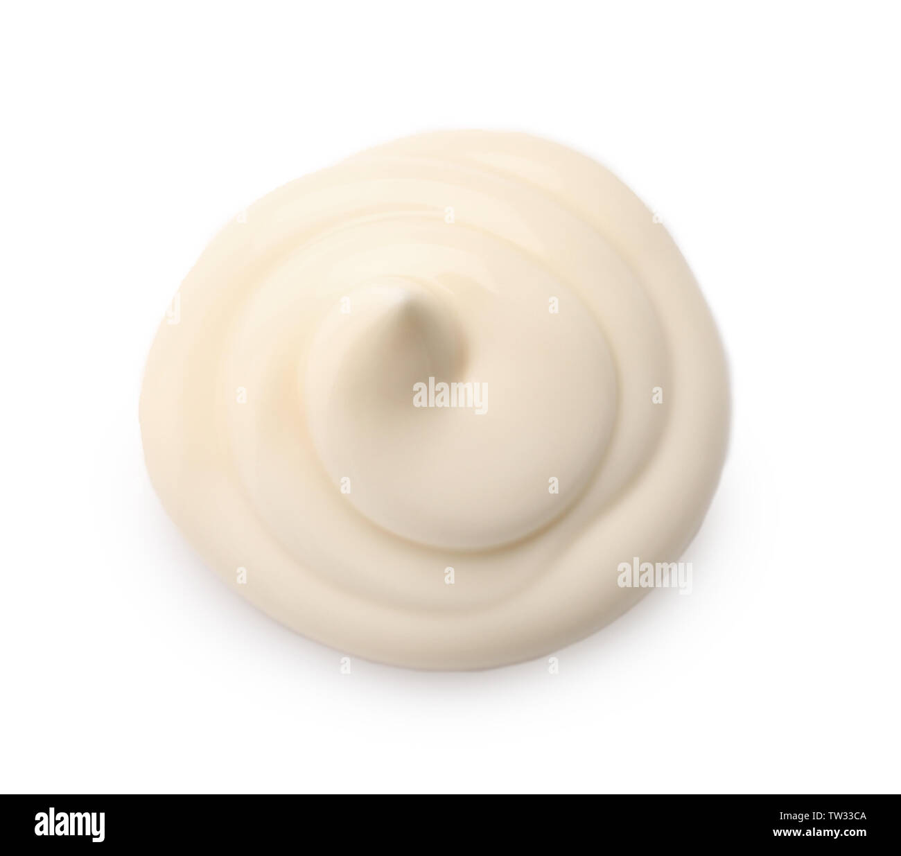 Mayonnaise swirl isolated on white Stock Photo - Alamy