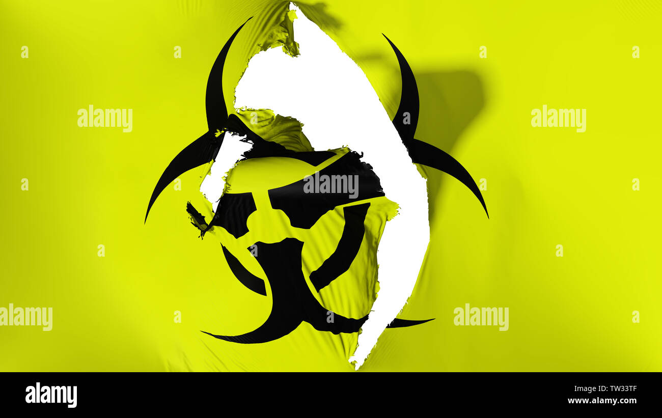 Damaged Warning Hazard Radiation flag Stock Photo - Alamy