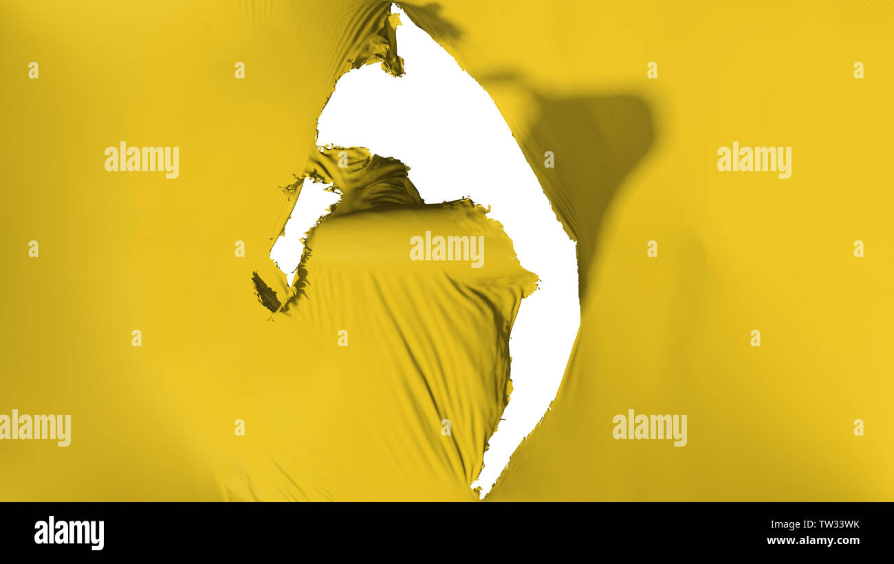 Damaged Yellow color flag Stock Photo - Alamy