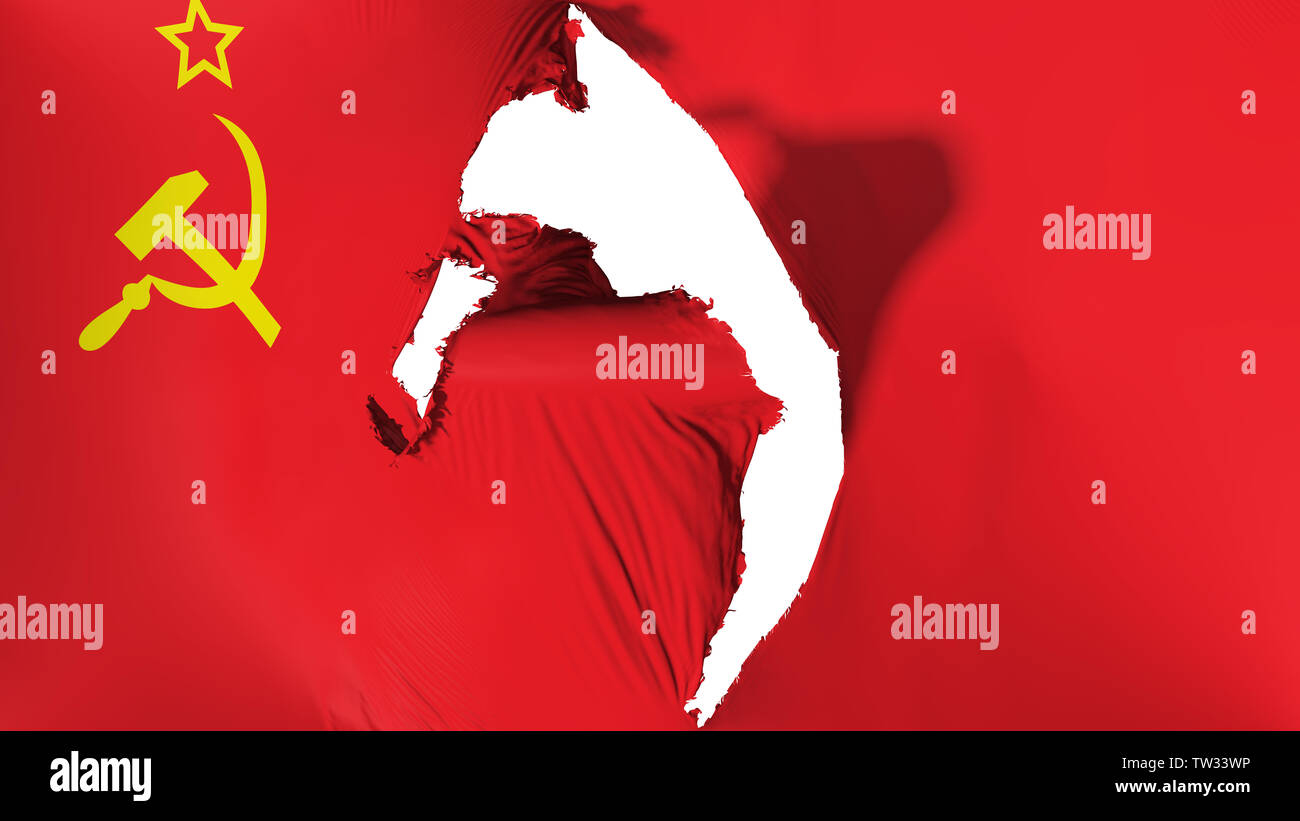 Damaged Ussr flag Stock Photo - Alamy