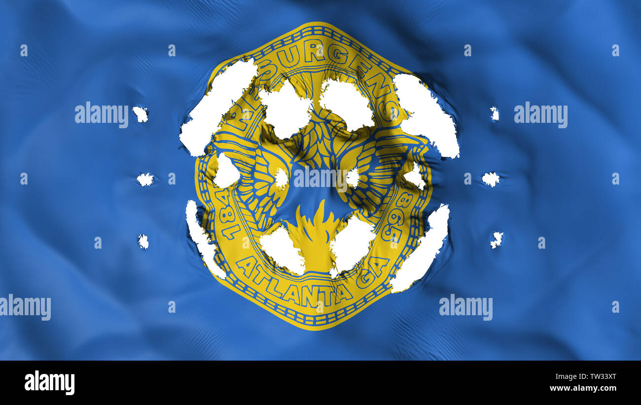 Atlanta capital city flag with a small holes Stock Photo - Alamy