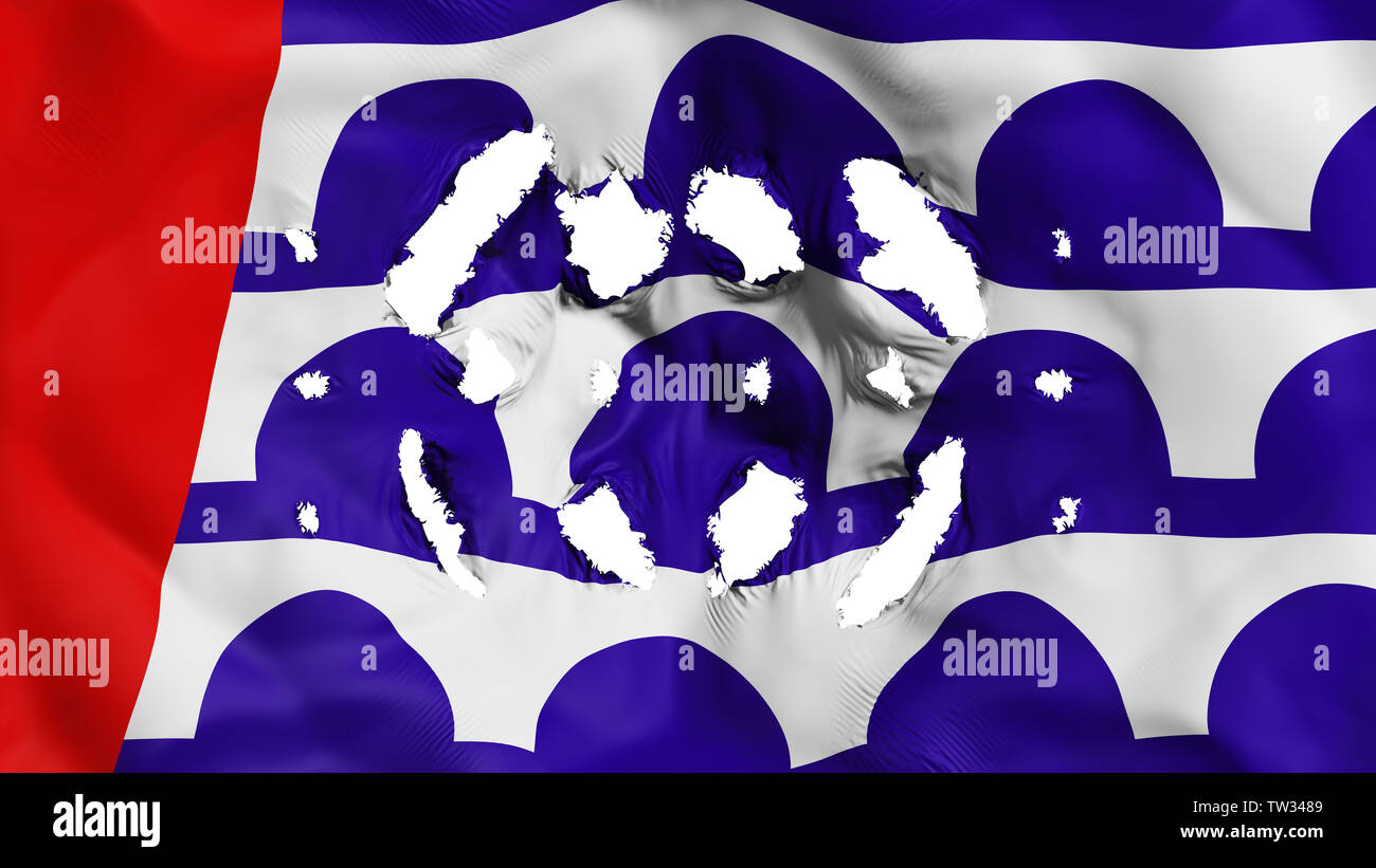 Des Moines capital city flag with a small holes Stock Photo - Alamy