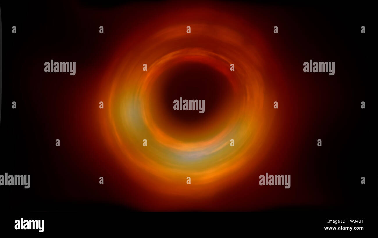 3d illustration of a black hole based on the first black hole image by ...