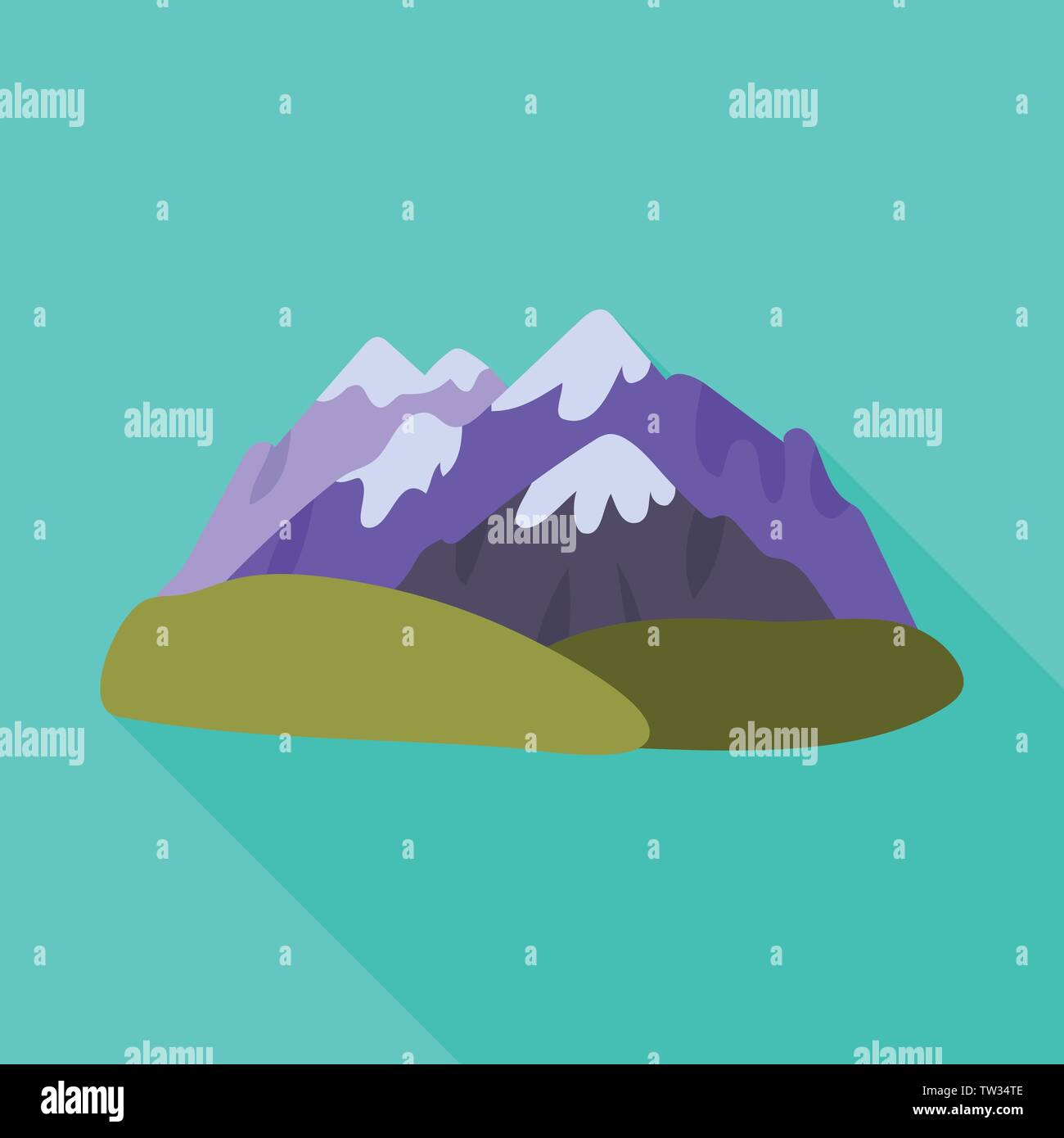 Vector illustration of mountain and rocky sign. Set of mountain and ...