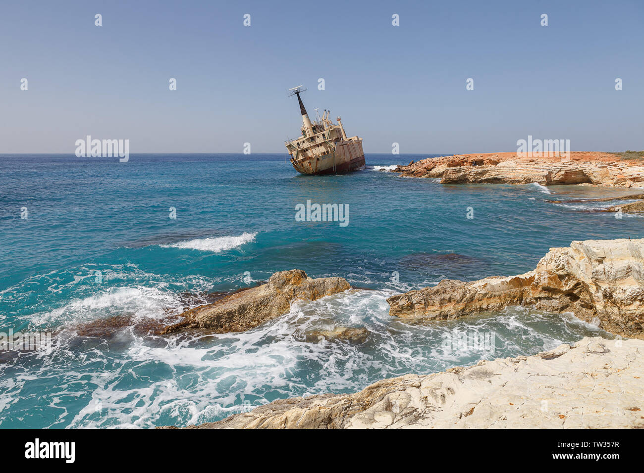 CYPRUS - MARCH, 30, 2018: Rusty abandoned ship Edro III near Paphos ...
