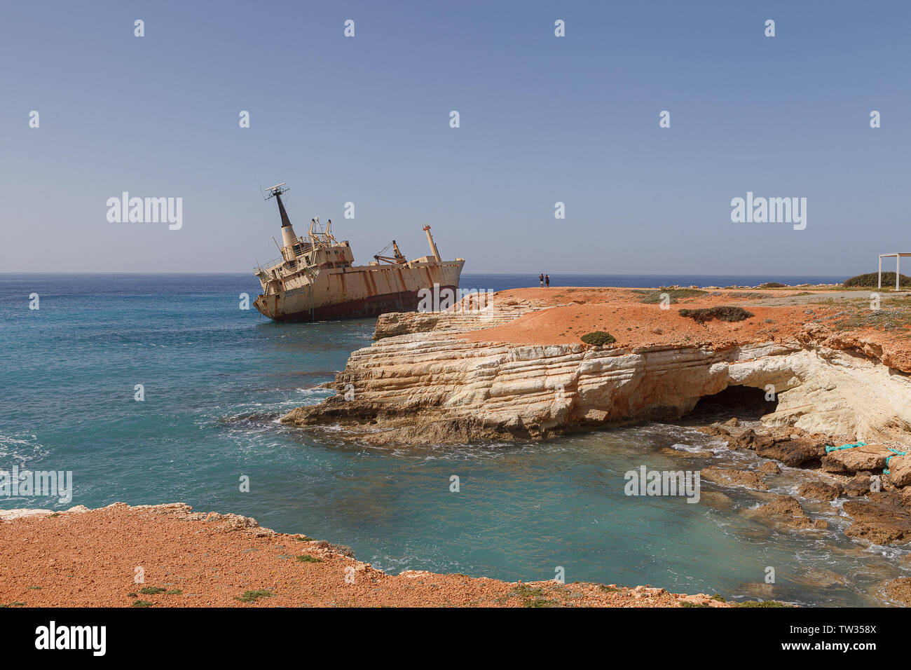 CYPRUS - MARCH, 30, 2018: Rusty abandoned ship Edro III near Paphos ...