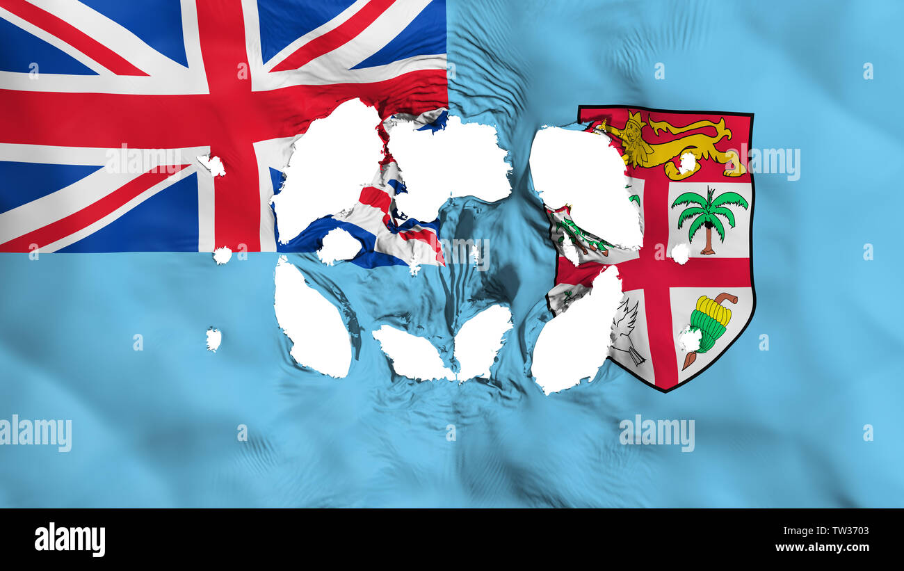 Holes in Fiji flag Stock Photo - Alamy