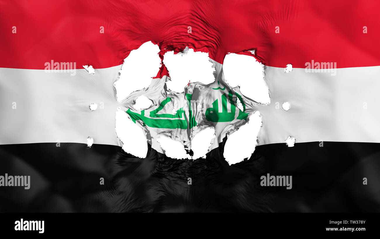 Holes in Iraq flag Stock Photo - Alamy