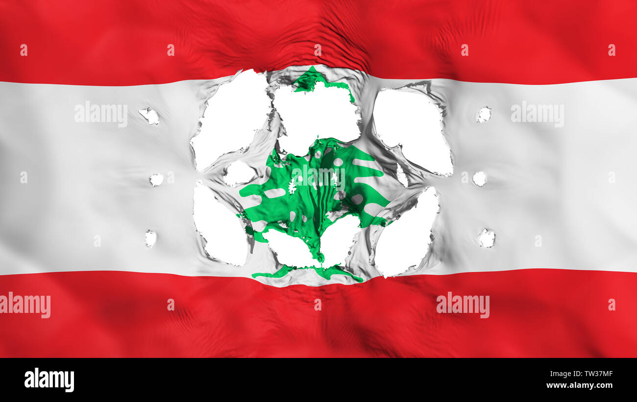 Holes in Lebanon flag Stock Photo - Alamy