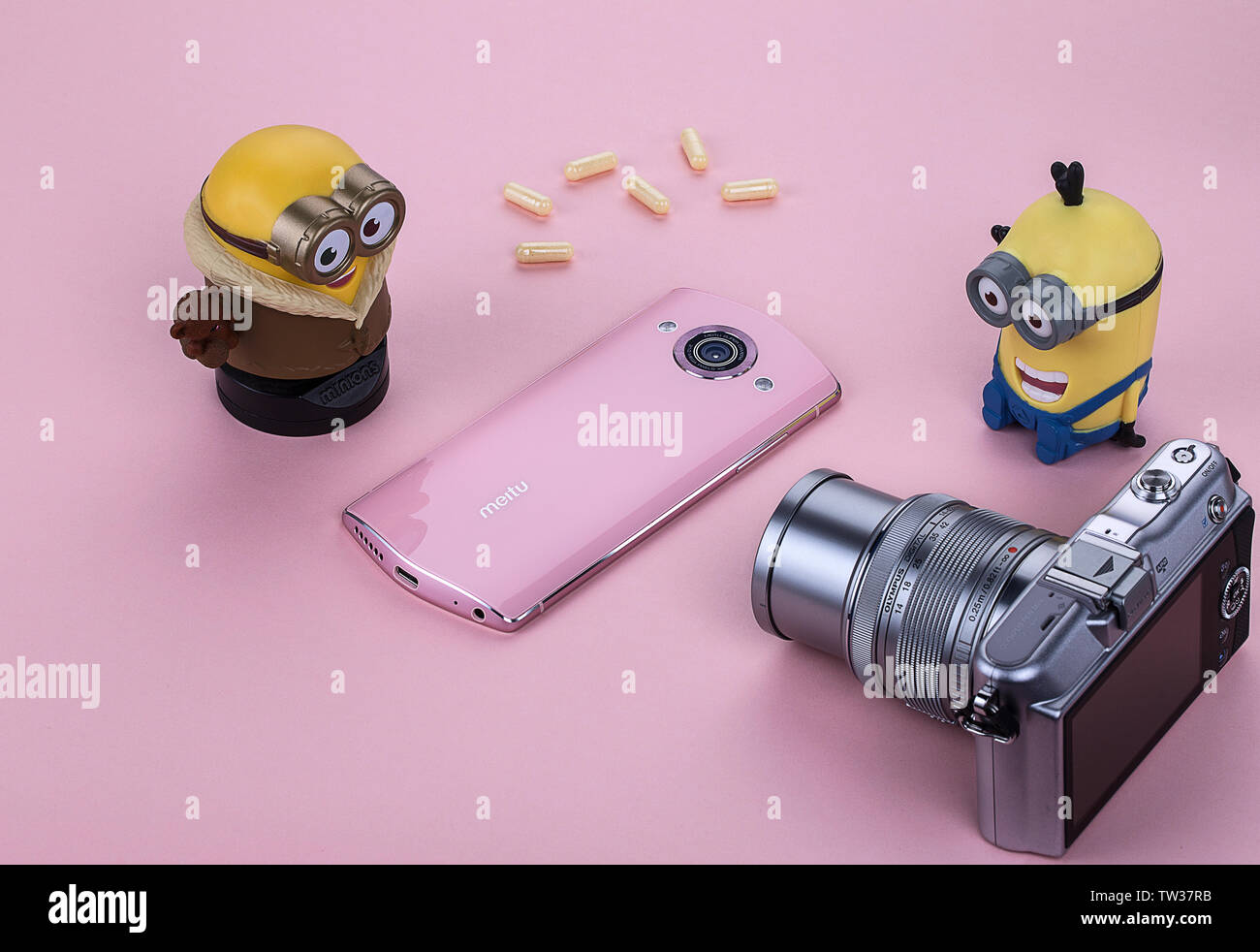 Small cell phone scene Stock Photo - Alamy