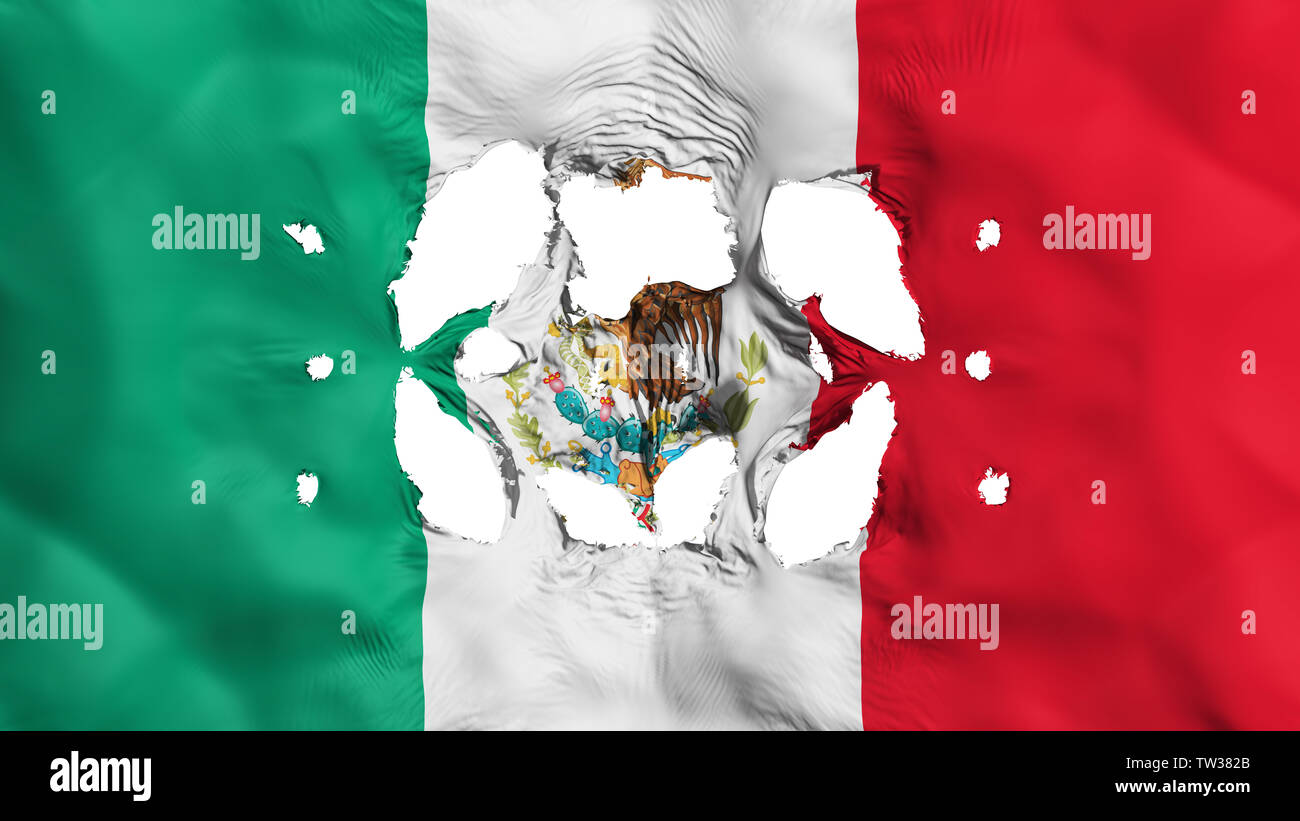 Holes in Mexico flag Stock Photo - Alamy