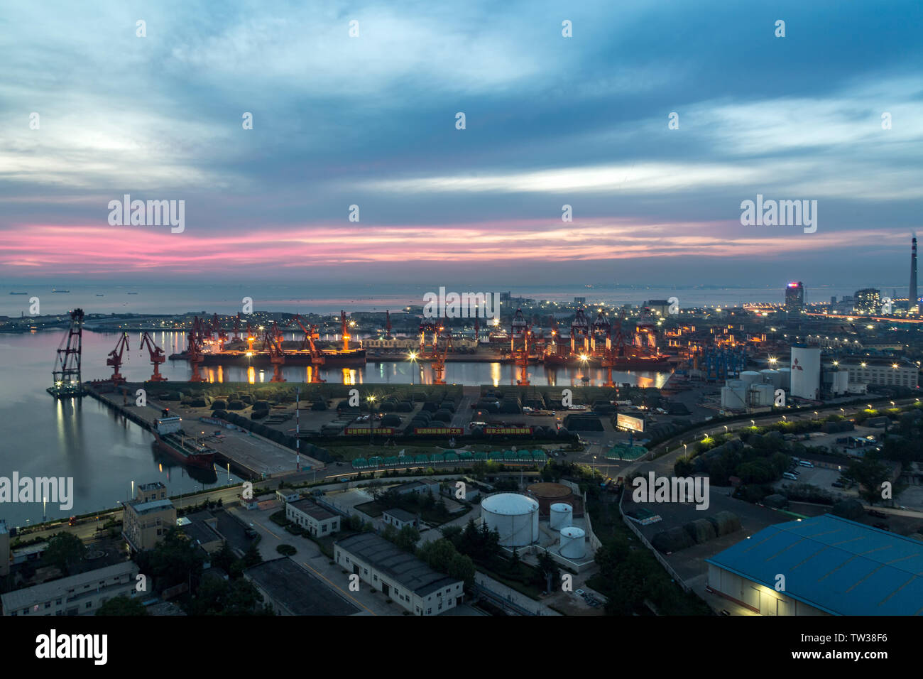 Busy Qingdao Port Stock Photo - Alamy