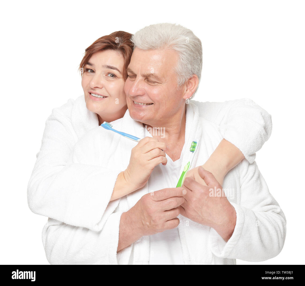 Brush teeth couple Cut Out Stock Images & Pictures - Alamy