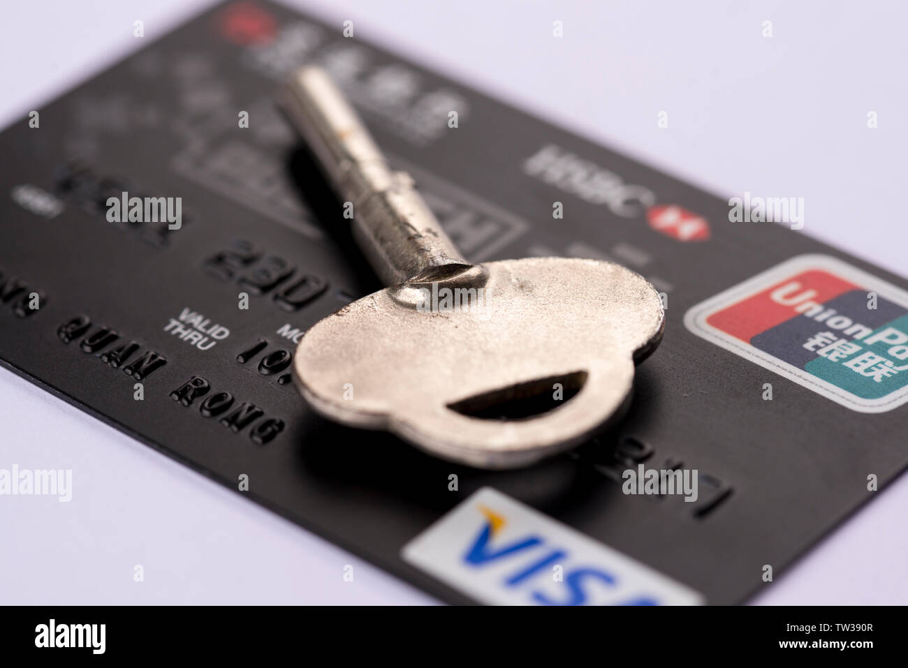 Credit cards and keys, bank cards and keys Stock Photo - Alamy