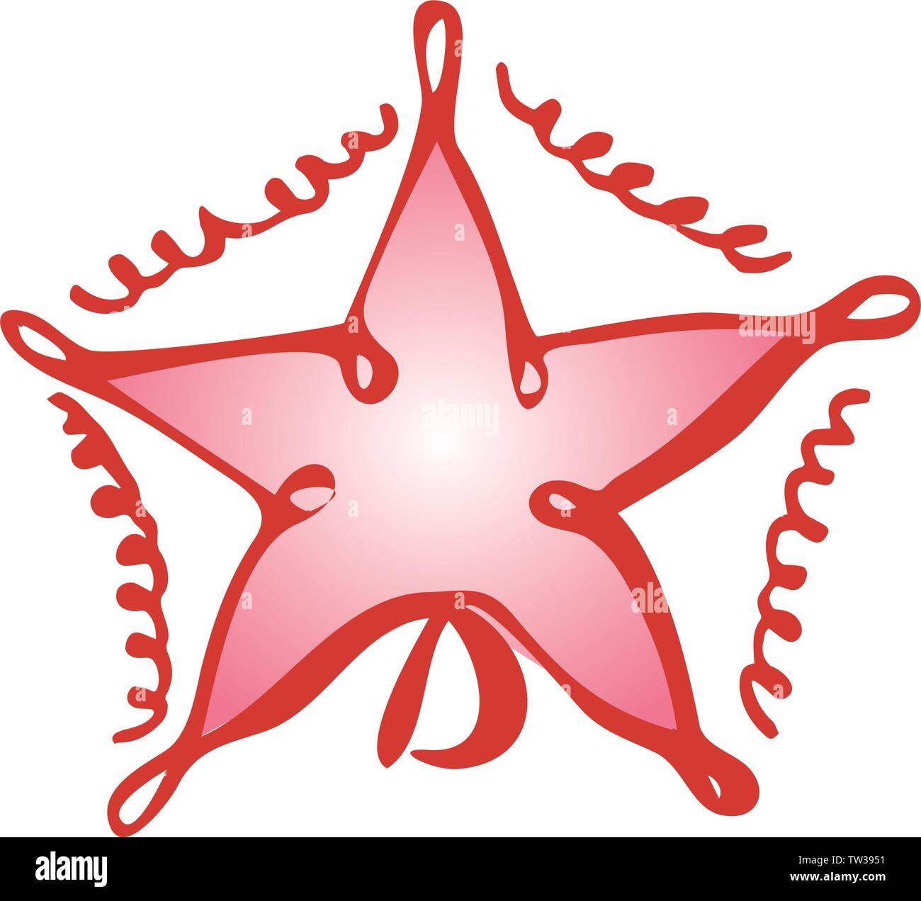 Vector isolated hand draw Christmas toy star on a white background ...
