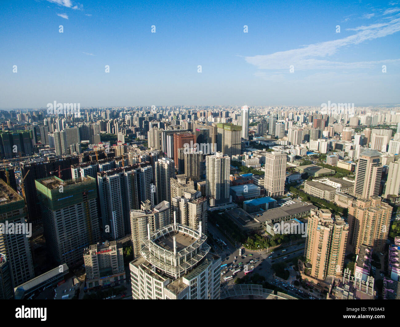 Aerial shooting city buildings Stock Photo - Alamy