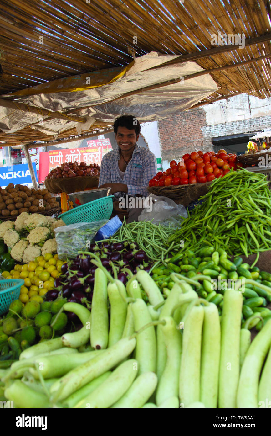 Vegetable stall, India Stock Photo - Alamy