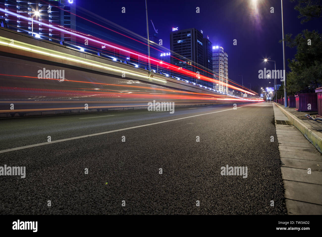 City Night Road Stock Photo - Alamy
