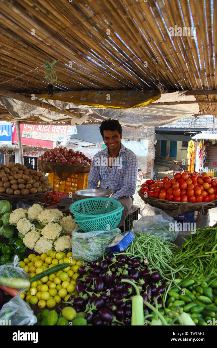 Vegetable stall, India Stock Photo - Alamy