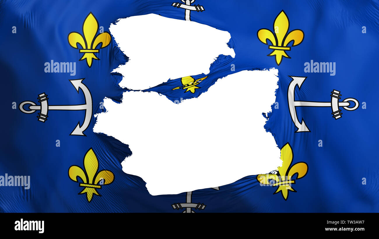 Tattered Port Louis city flag Stock Photo - Alamy