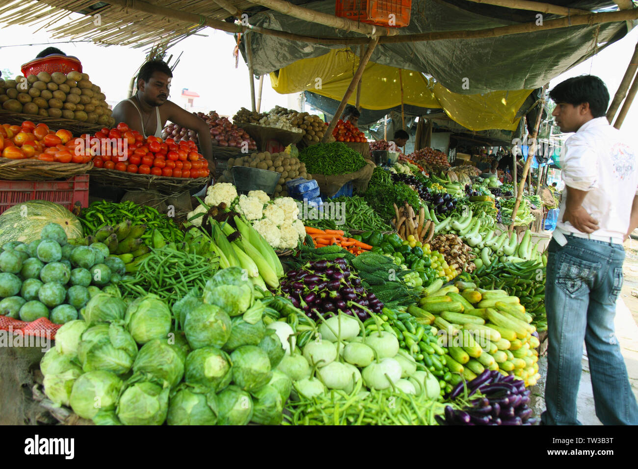 Vegetable stall, India Stock Photo - Alamy