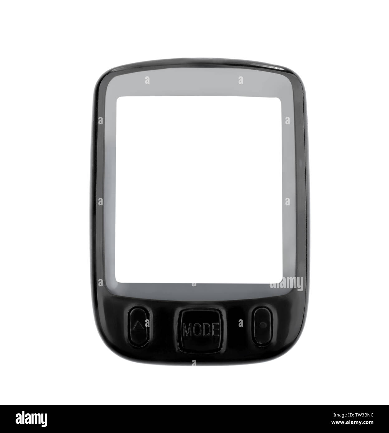 Bicycle computer on white background Stock Photo - Alamy