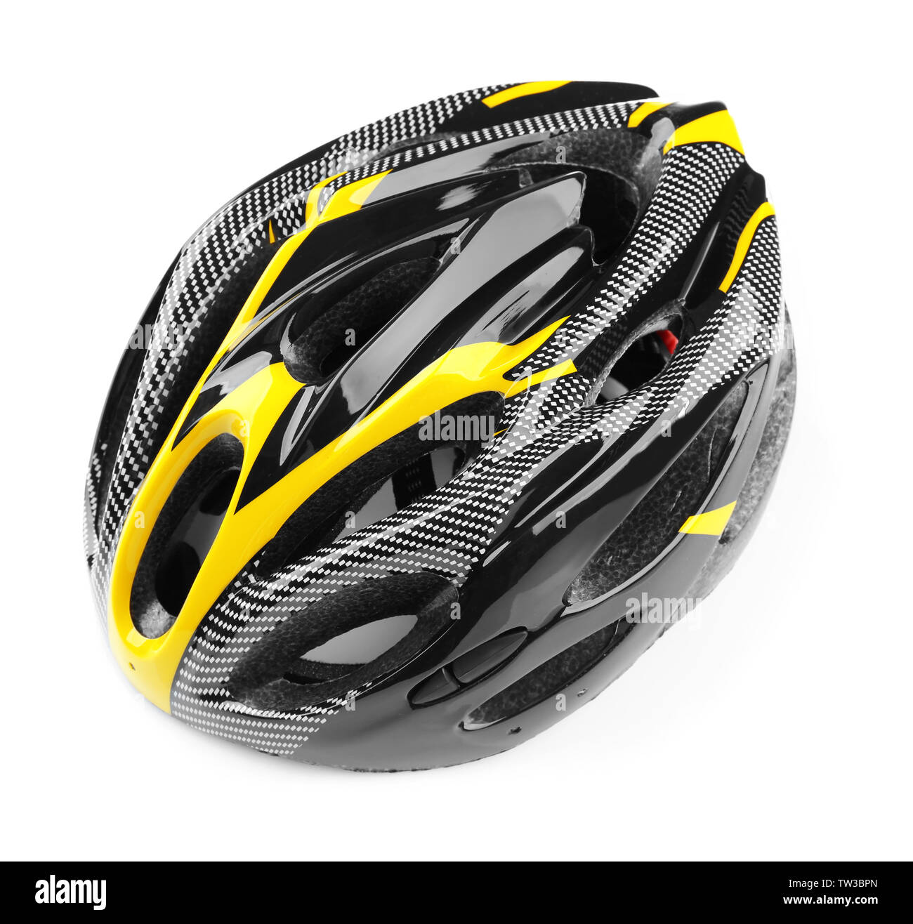 Bicycle helmet on white background Stock Photo - Alamy