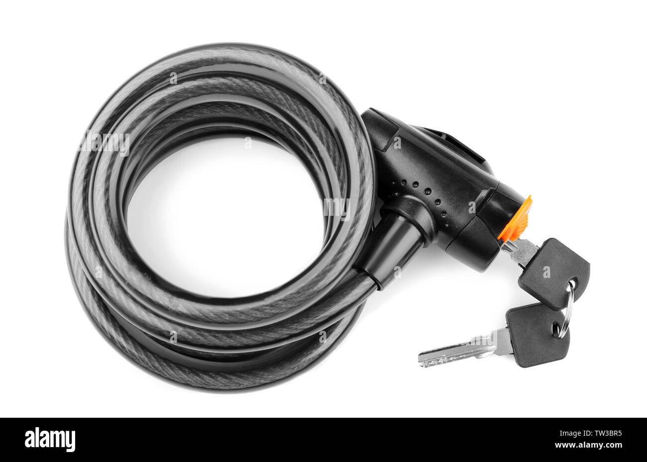 Bicycle lock on white background Stock Photo - Alamy