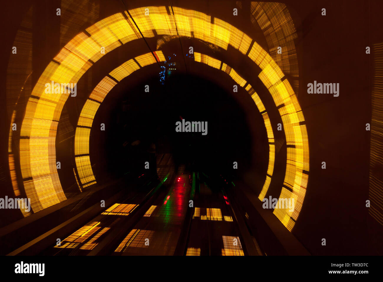 futuristic super speed traffic blur motion in tunnel Stock Photo - Alamy