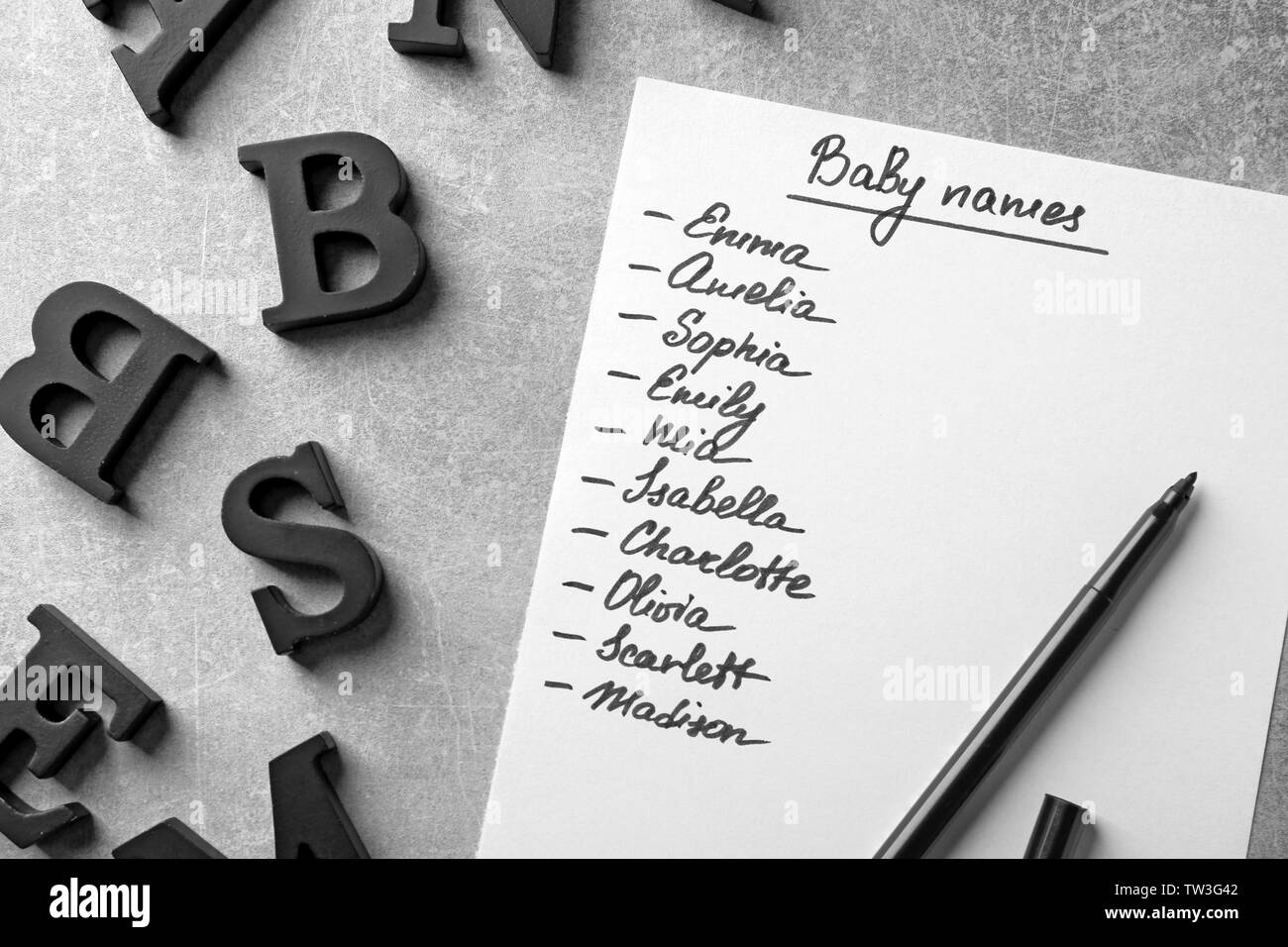 List of names on paper hi-res stock photography and images - Alamy