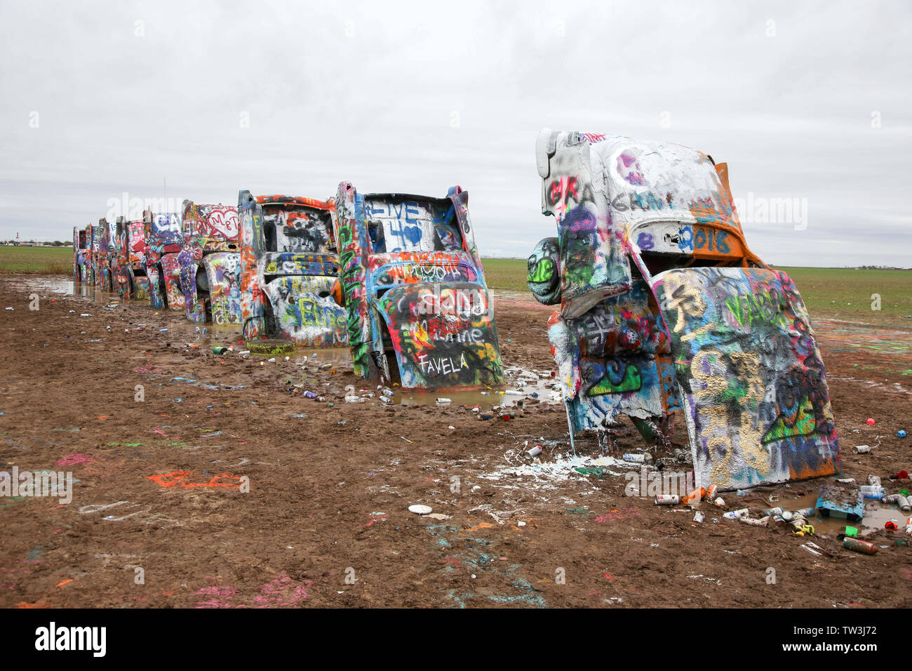 Cadillac Ranch, Amarillo, Texas. Route 66 Stock Photo - Alamy