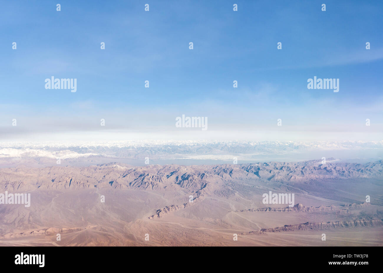 Plateau, mountains, snow mountains, aerial photography Stock Photo - Alamy