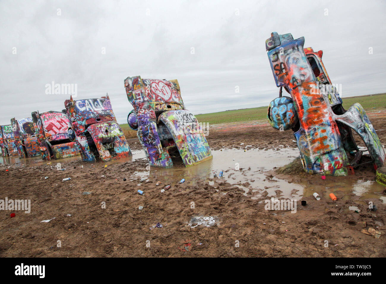 Cadillac Ranch, Amarillo, Texas. Route 66 Stock Photo - Alamy