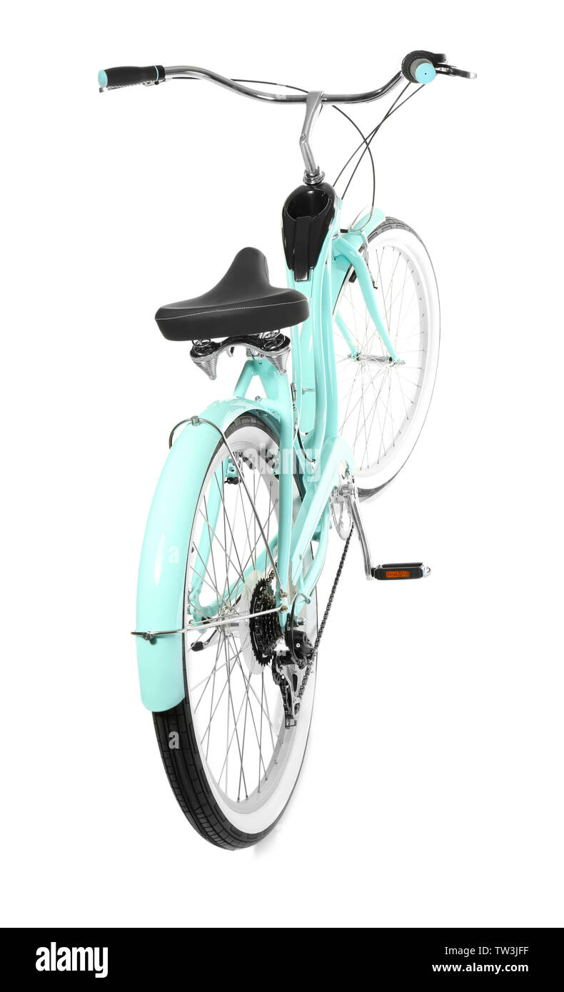 Modern two-wheeled bicycle on white background Stock Photo - Alamy