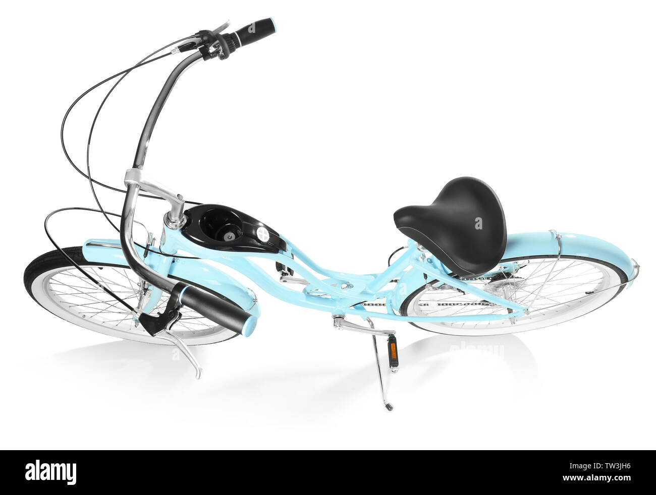 Modern two-wheeled bicycle on white background Stock Photo - Alamy