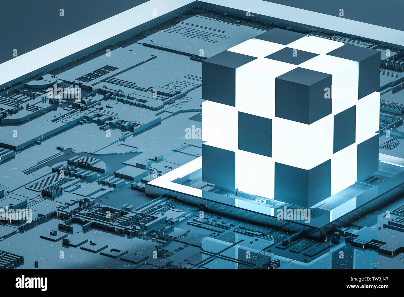 Three-dimensional rendering, circuit board and chip Stock Photo - Alamy