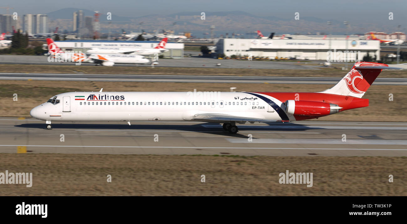 ISTANBUL, TURKEY - MARCH 17, 2019: ATA Airlines McDonnell Douglas MD-83 ...