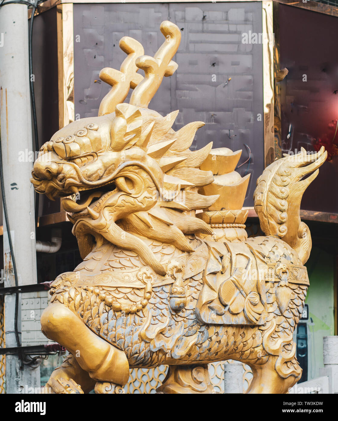 Kirin sculpture of gods and beasts on the streets of China Stock Photo ...