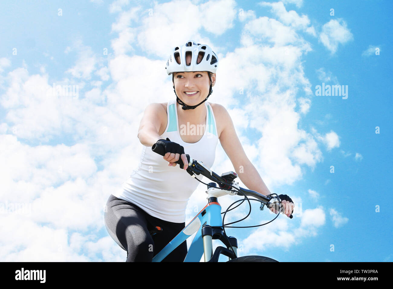 Professional female cyclist outdoors hi-res stock photography and ...