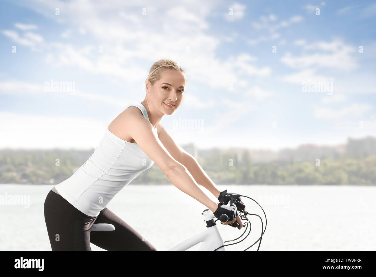 Female racing cyclist training hi-res stock photography and images - Alamy