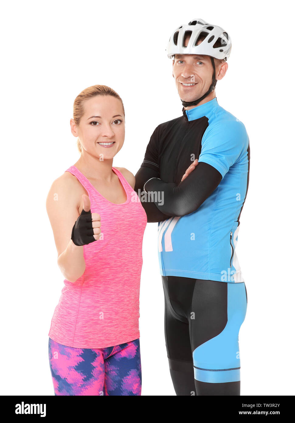Cyclists with wheels Cut Out Stock Images & Pictures - Alamy