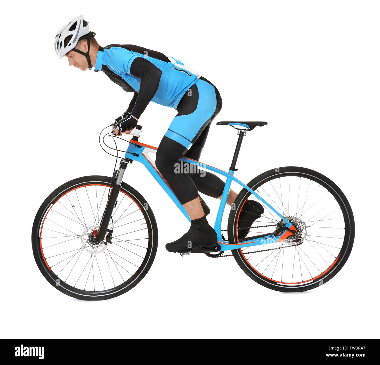 Professional cyclist riding road Cut Out Stock Images & Pictures - Alamy