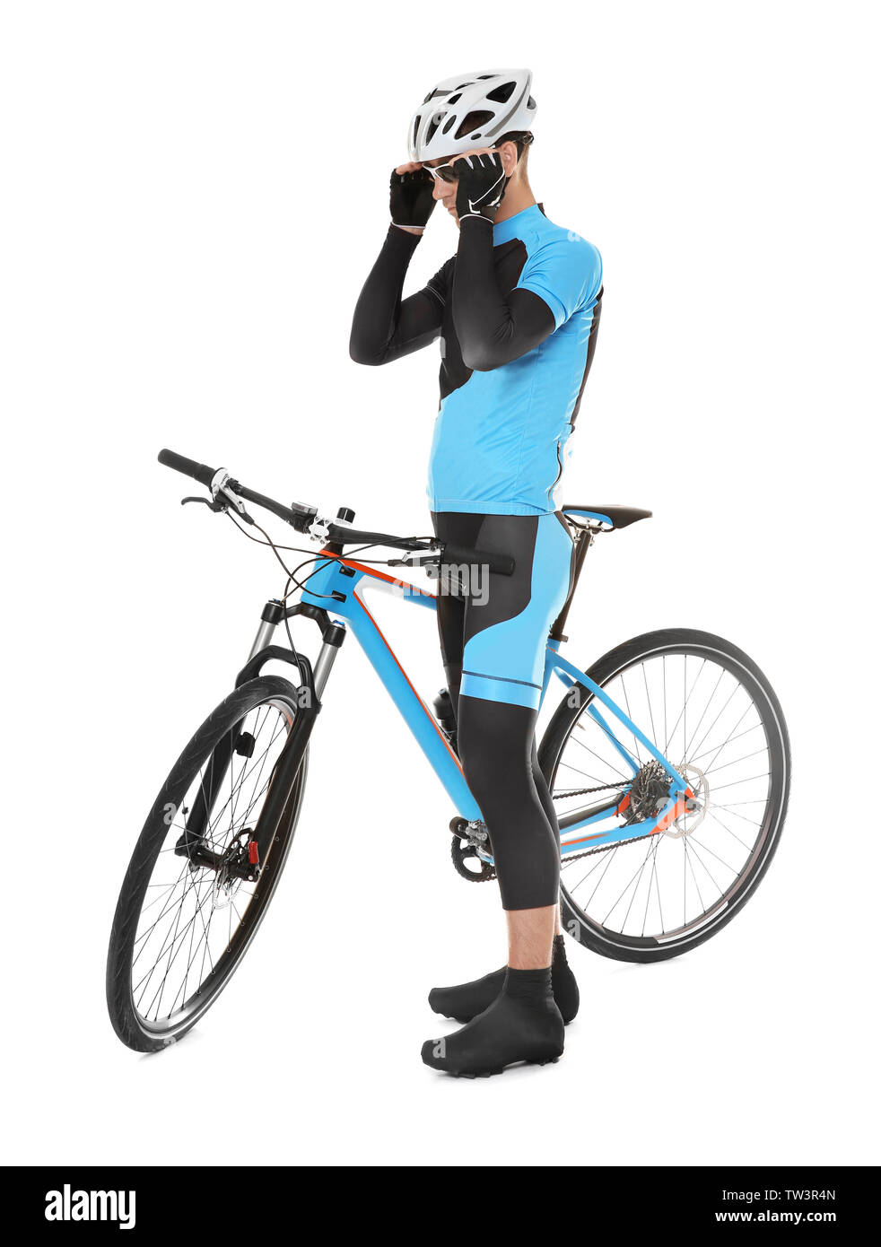 Professional cyclist training riding bicycle Cut Out Stock Images ...