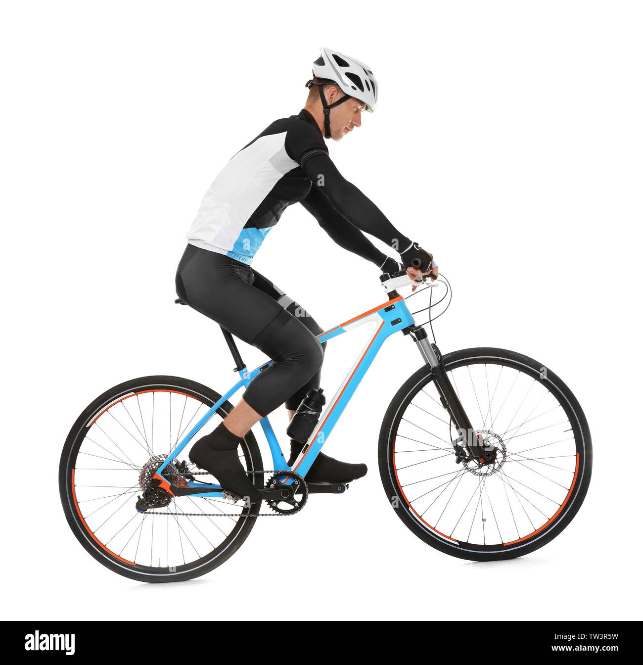 Professional cyclist riding road Cut Out Stock Images & Pictures - Alamy