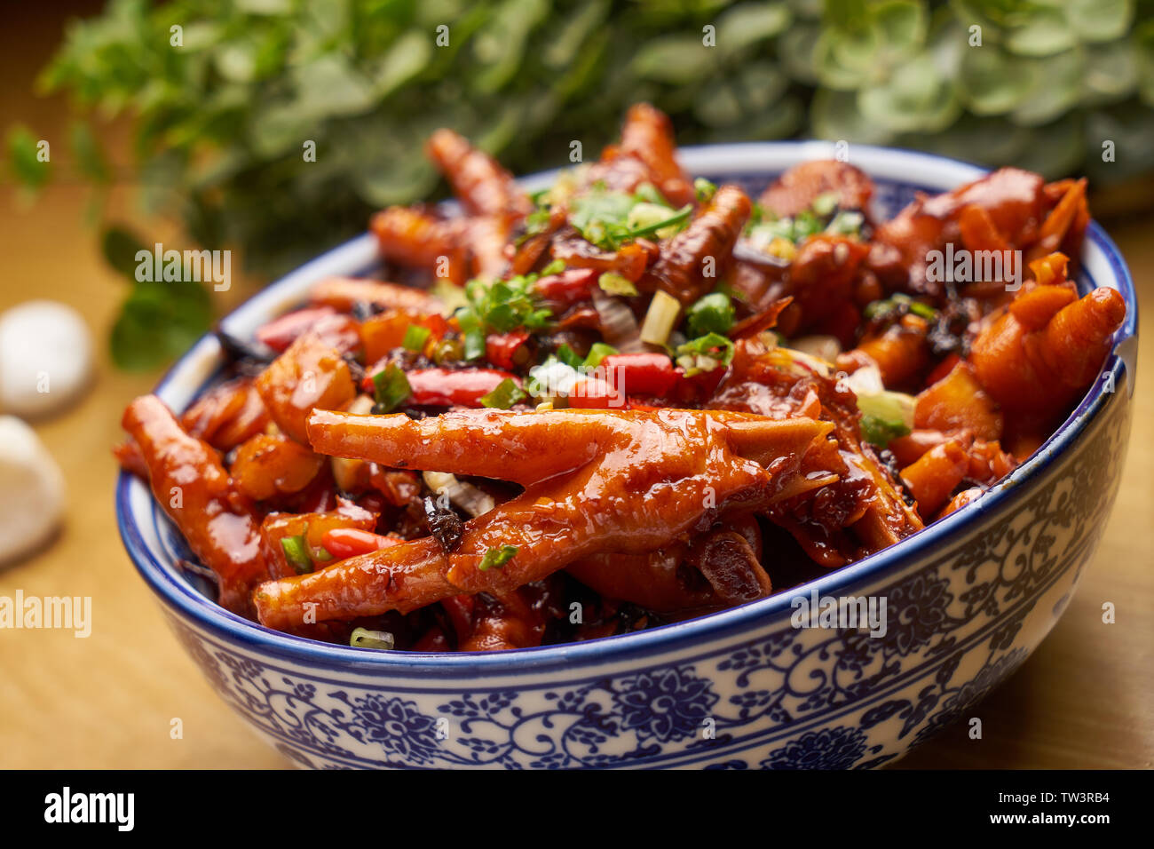 Traditional cuisine, plum dried vegetables, chicken claws Stock Photo ...